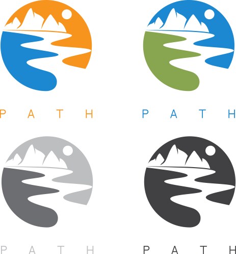 Abstract path or river labels set Royalty Free Vector Image