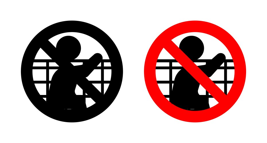 Do not climb sign icon set warning against Vector Image
