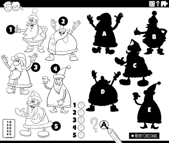 Finding shadows activity with cartoon purebred Vector Image