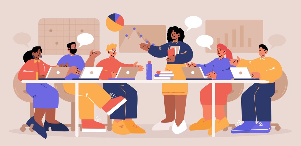 Cartoon Discussion Group Vector Images (over 12,000)