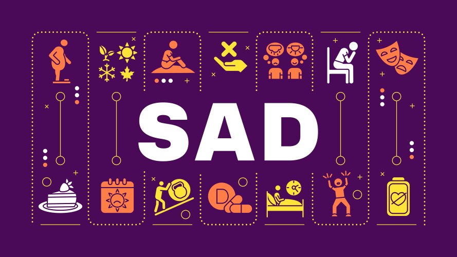 Sad red word concept Royalty Free Vector Image