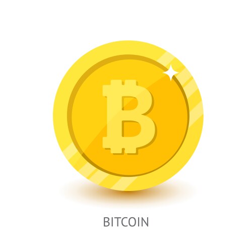 Emoticon with golden bitcoin sign eyes Royalty Free Vector
