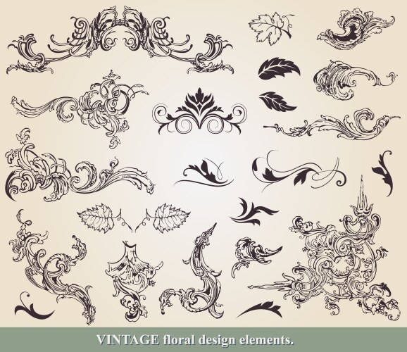 Royal victorian filigree design elements Vector Image Royal victorian filigree design elements Vector Image