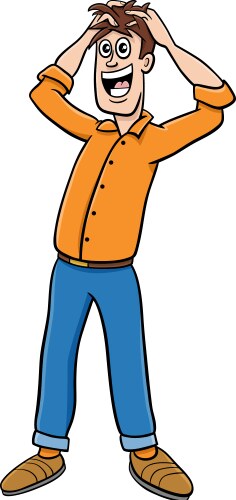 Funny man cartoon comic character Royalty Free Vector Image