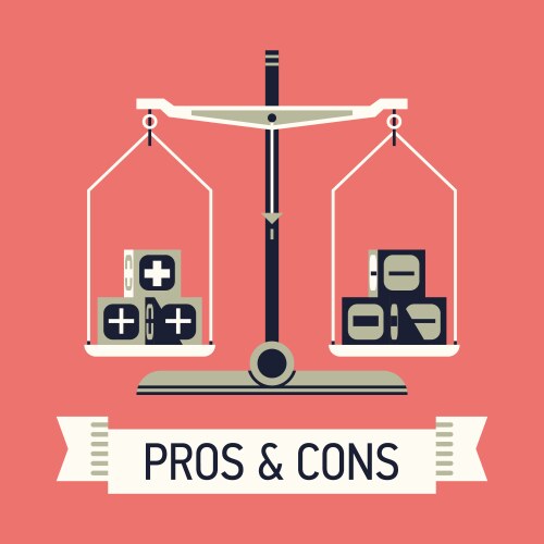 Posters pros and cons Royalty Free Vector Image