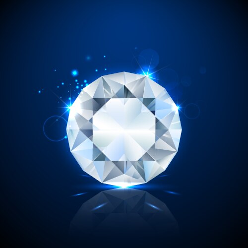 Broken diamond heart crystal Royalty Free Vector Image