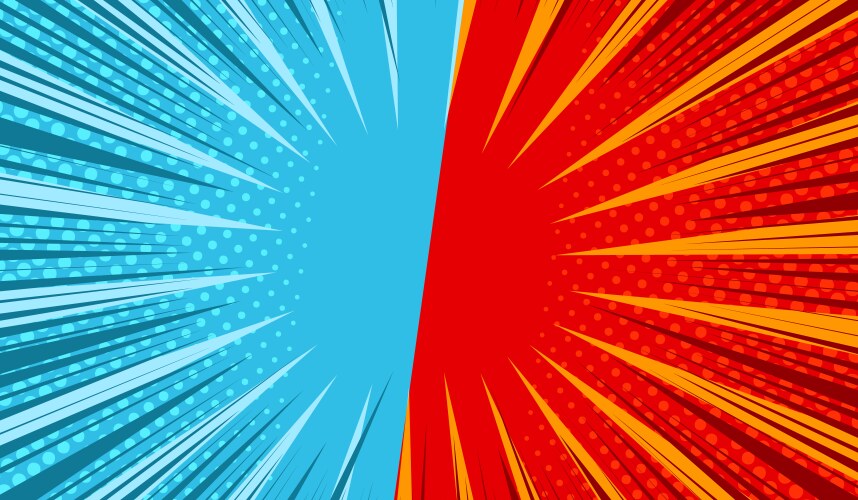 Comic vs background battle superhero cartoon Vector Image