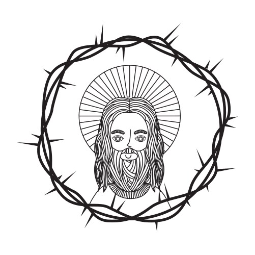 Jesus christ engraving Royalty Free Vector Image