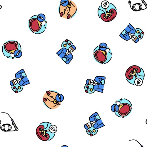 Urology prostate urinary kidney seamless pattern Vector Image