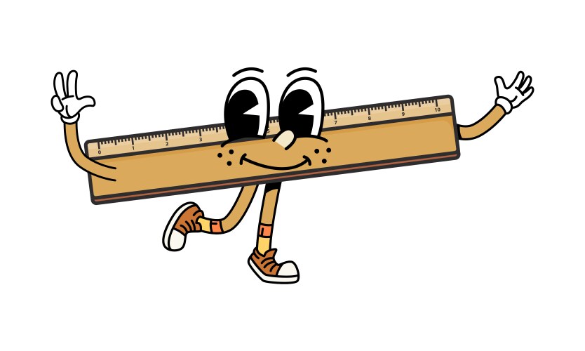 Cartoon groovy school calculator retro character Vector Image