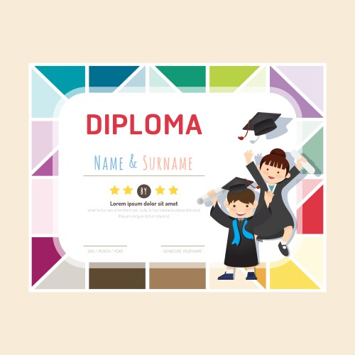 Kindergarten Certificate Border Vector Images (over 1,200)