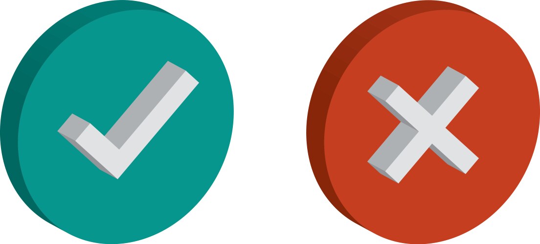 Green Check Red X Vector Images (over 1,800)