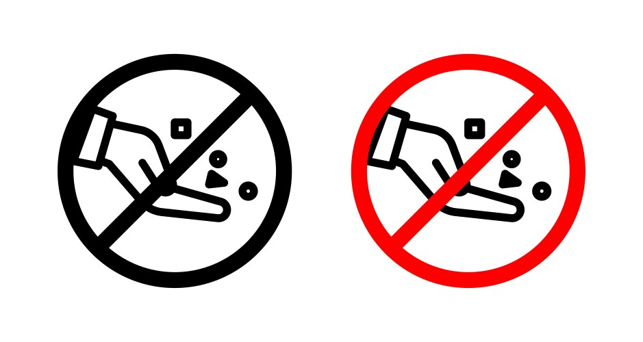 Do not feed the animals sign icon set feeding Vector Image