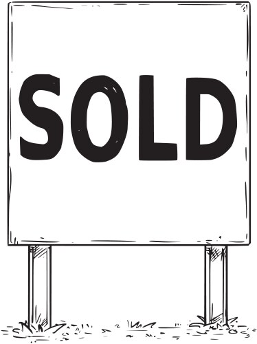 Large sign board drawing with for sale text Vector Image