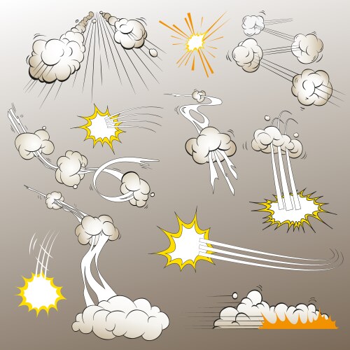 Bomb explosion comic style templates Royalty Free Vector