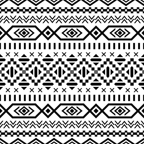 Tribal seamless pattern aztec black and white Vector Image