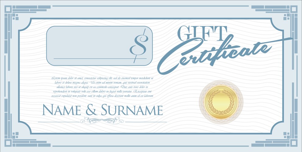 Gift certificate Royalty Free Vector Image - VectorStock