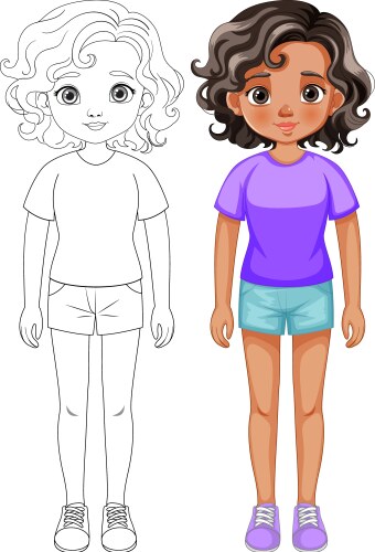Before and after diet woman Royalty Free Vector Image