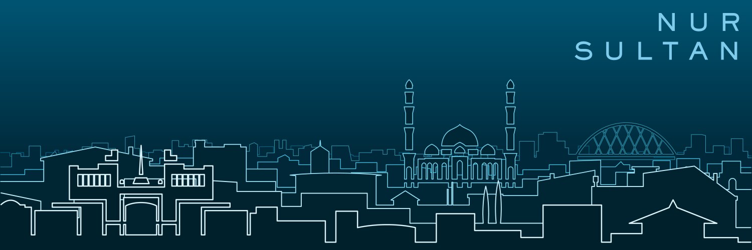 Nur-sultan beautiful skyline scenery banner Vector Image