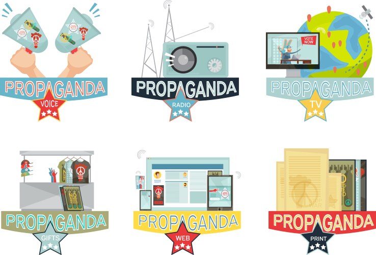 Cartoon media propaganda Royalty Free Vector Image