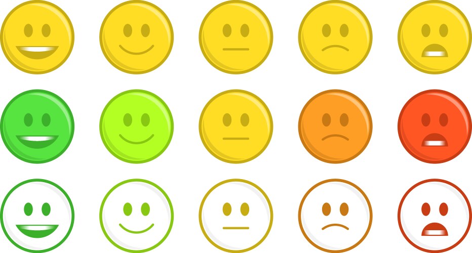 Customers feedback holding emoji Royalty Free Vector Image