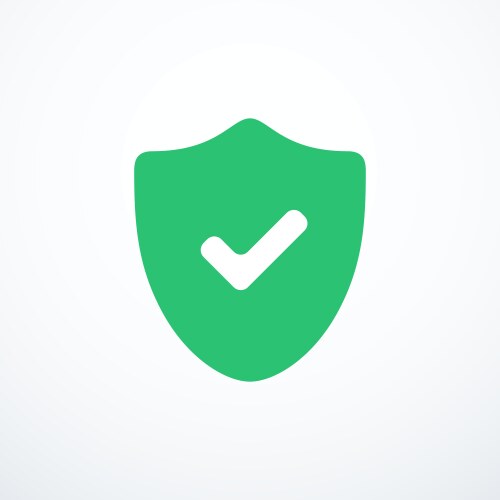 Green shield check mark icon Royalty Free Vector Image