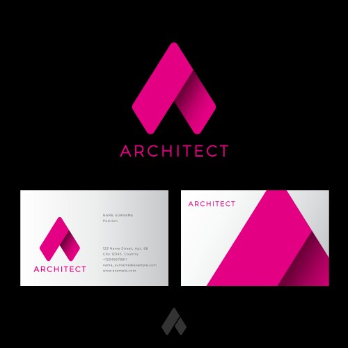 A monogram architect logo building Royalty Free Vector Image