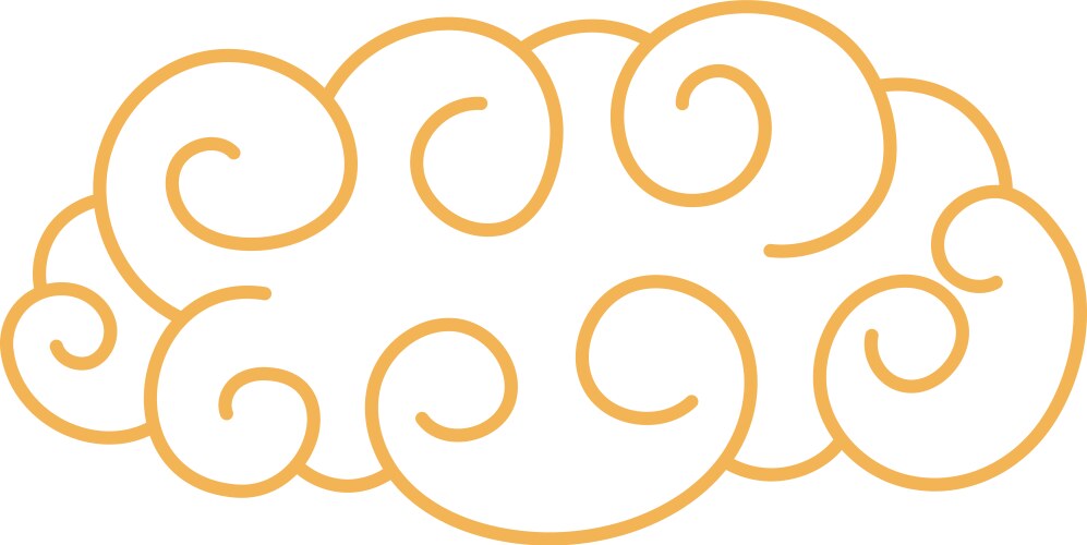 Traditional asian fluffy rounded cloud silhouette Vector Image