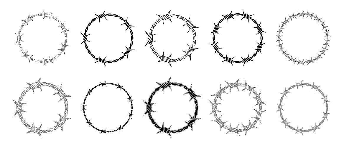 Barbed Wire Pattern & Elements Royalty Free Vector Image