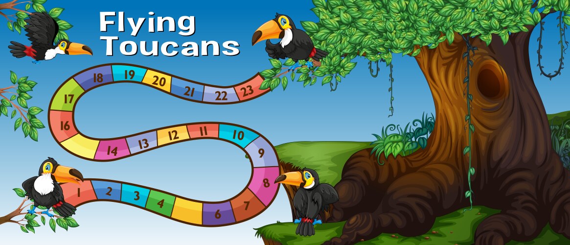 Toucan bird in the tropical forest Royalty Free Vector Image