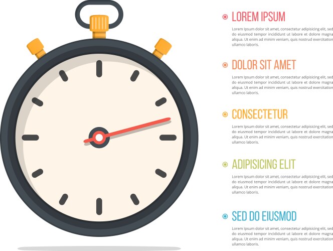 Mechanical stopwatch flat Royalty Free Vector Image