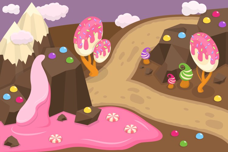 Jelly forest concept magic slime world fantasy Vector Image