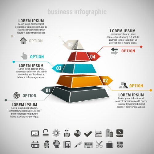 Pyramid infographic template Royalty Free Vector Image