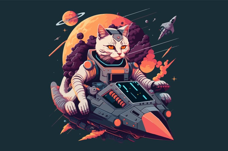 Sci fi cat Royalty Free Vector Image - VectorStock
