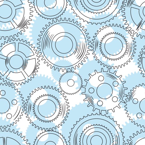 Seamless texture with mechanical gear and cogwheel