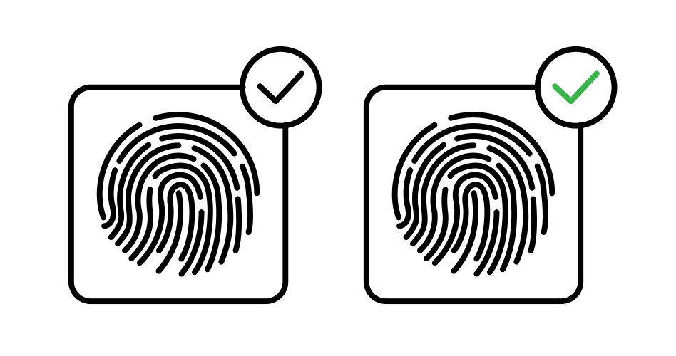 Biometric Security Icon Set Fingerprint Royalty Free Vector