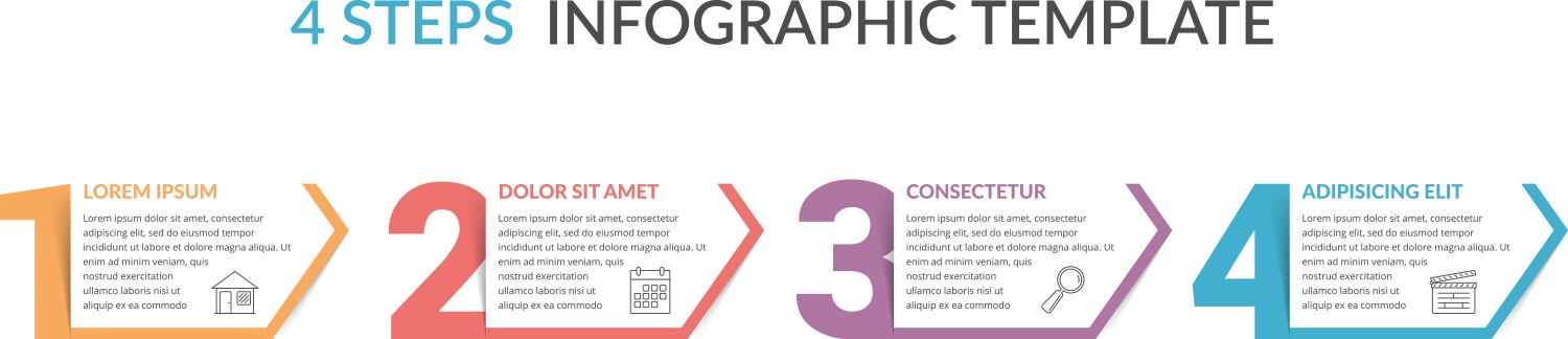 Colorful infographics options four steps Vector Image