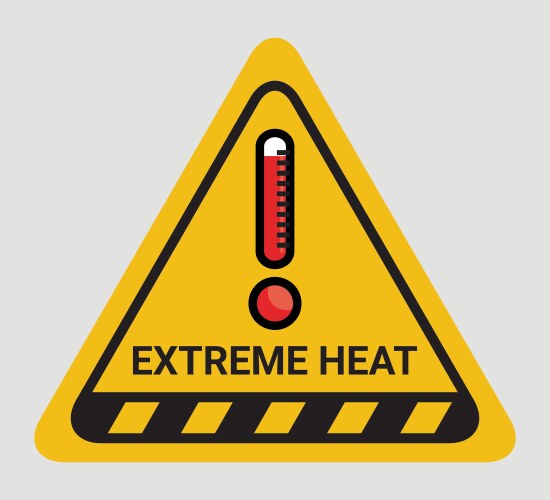 High temperature warning sign Royalty Free Vector Image