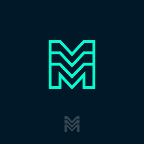 M monogram module build logo box letters Vector Image