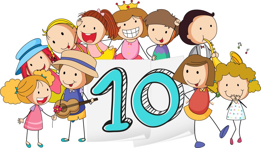 Number 10 Flashcard Vector Images (over 130)