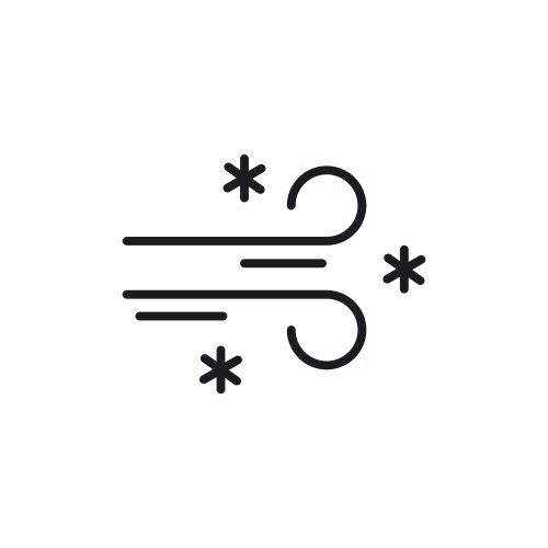 Snow blowing icon set snowflake cold breeze Vector Image