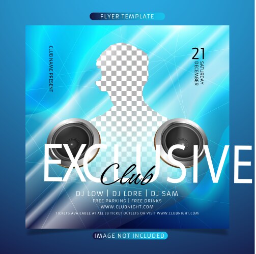 Exclusive club flyer template Royalty Free Vector Image