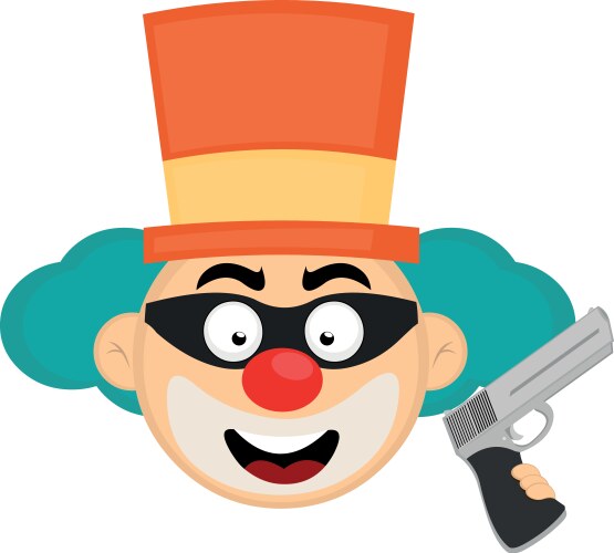 Clown head bandages mouth Royalty Free Vector Image