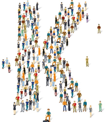 People crowd alphabet abc letter Royalty Free Vector Image