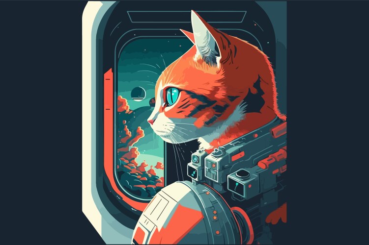 Sci fi cat Royalty Free Vector Image - VectorStock