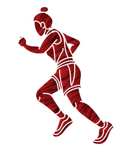 Running woman sport sprinter marathon Royalty Free Vector