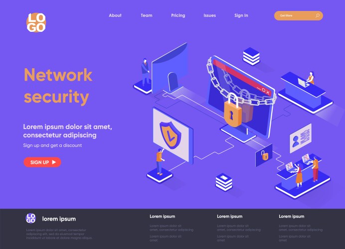 Network security banner 10 icons conceptprivate Vector Image