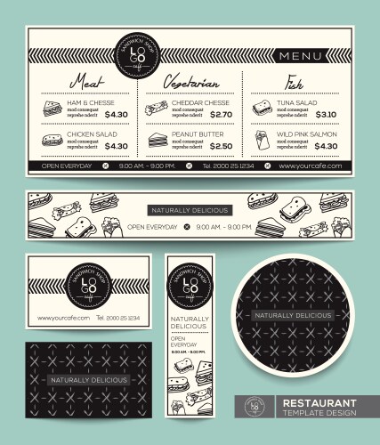 Restaurant lunch menu design template layout Vector Image