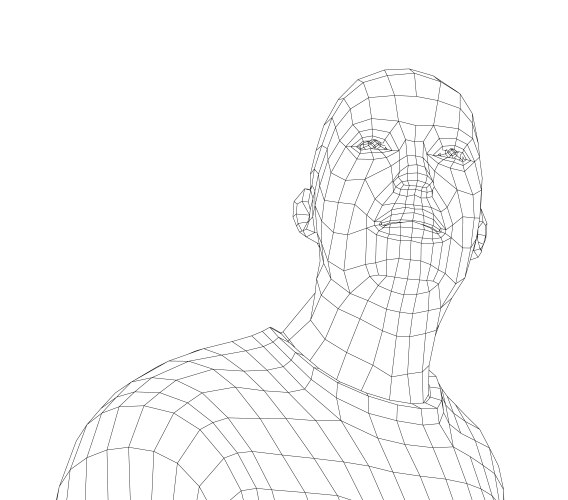 Wireframe human head retro wired mesh face Vector Image