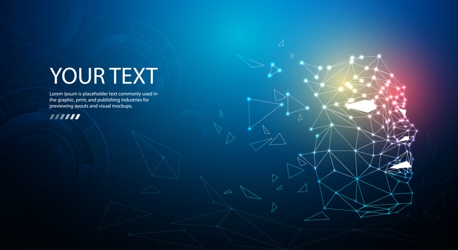 Artificial intelligence triangle blue gradient Vector Image